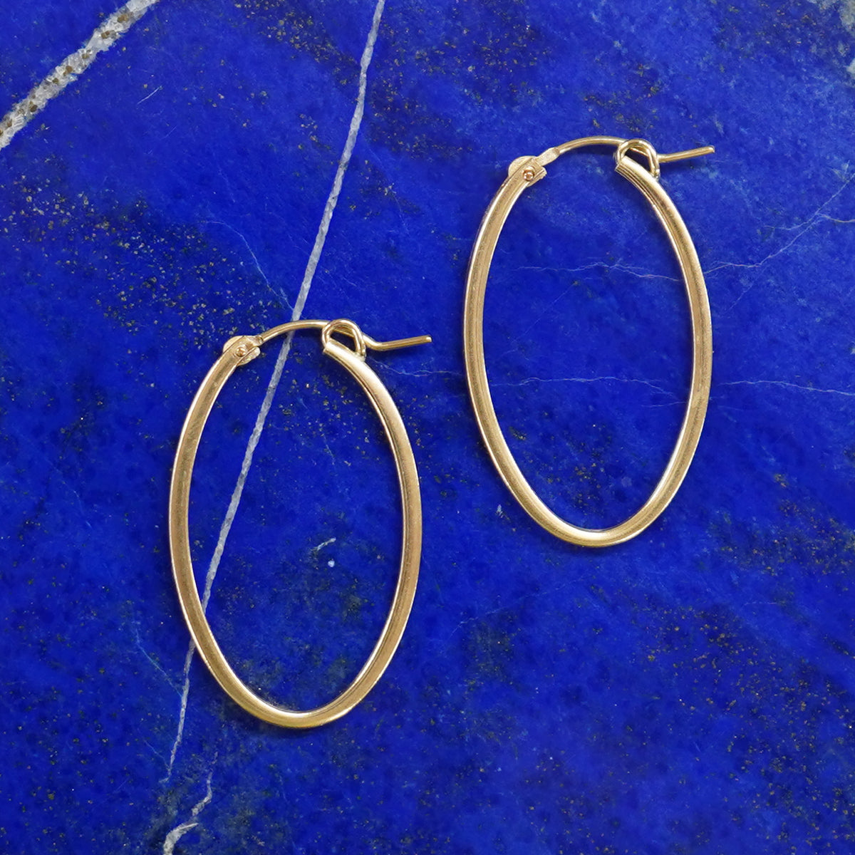 Hoop Earrings, Oval with Square Tubing, Gold Filled- Small – Beyond the ...
