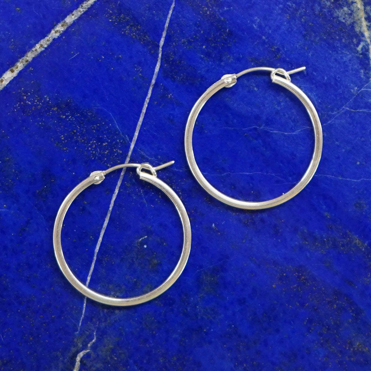 Hoop Earrings, Round with Square Tubing, SS- Small – Beyond the Gate™